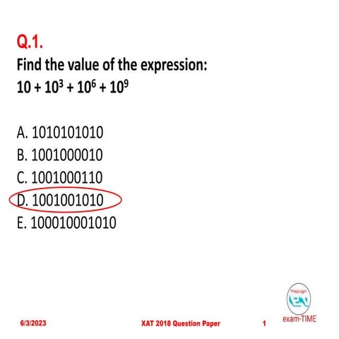 XAT 2018 Question Paper.pptx