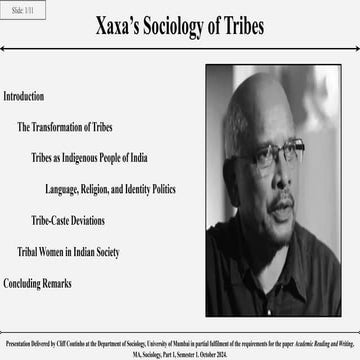 Xaxa's Sociology of Tribes - An Indian Perspective | PDF