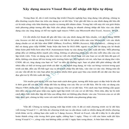Xay dung macro_visual_basic | PDF