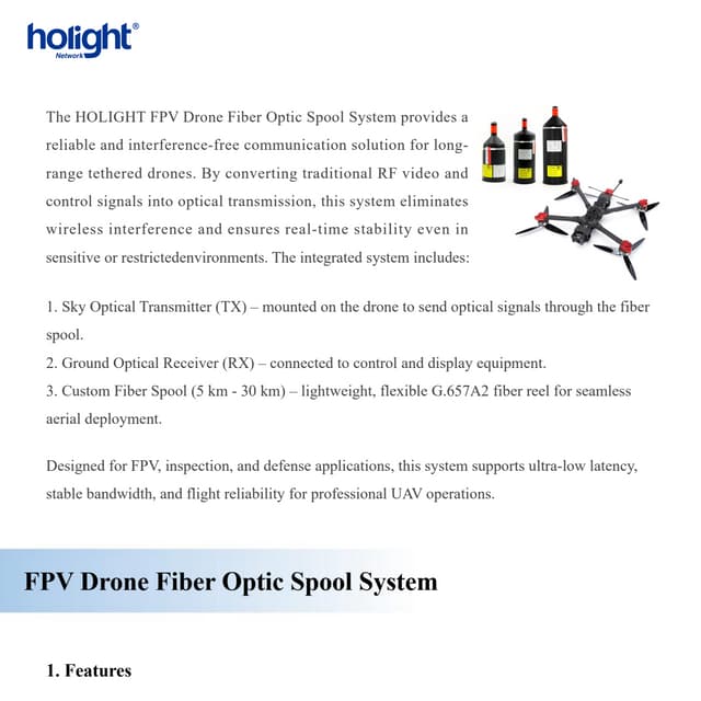 FPV Drone Fiber Optic Spool System | Long-Distance Tethered Optical ...