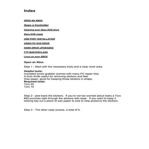 Guia de Reparação vídeo-game Xbox em inglês | PDF