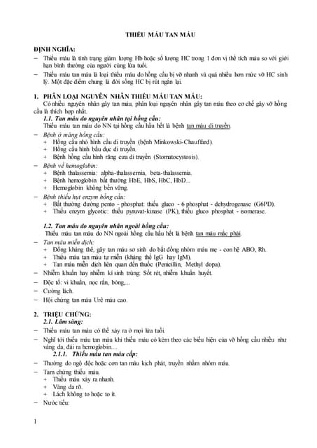 HỘI CHỨNG THIẾU MÁU | PDF