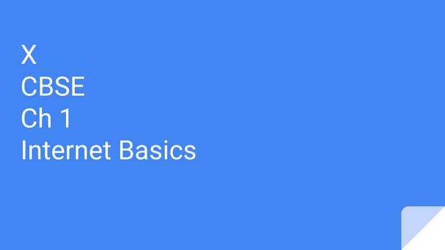 CBSE class X Computer Applications ch 1 INTERNET | PPT CBSE class X Computer Applications ch 1 INTERNET | PPT