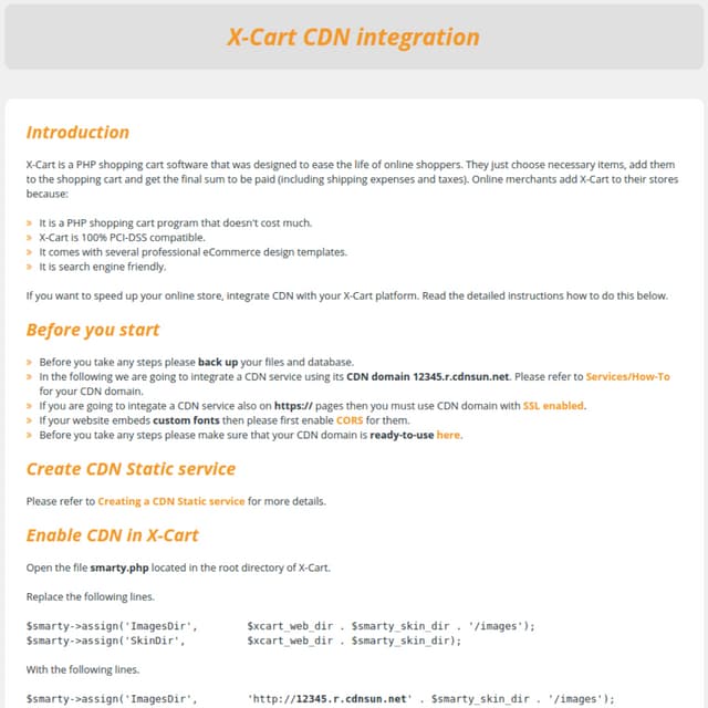 Guide for X-cart integration with CDN | PDF