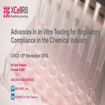 Advances in in vitro testing for regulatory compliance in the chemical ...