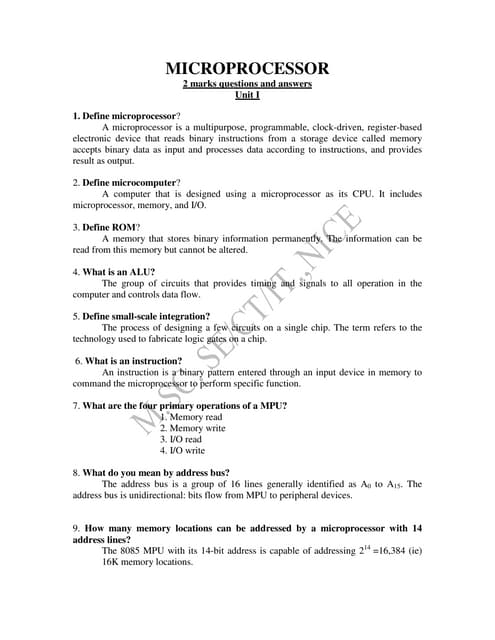 T-states in microprocessor 8085 | PDF