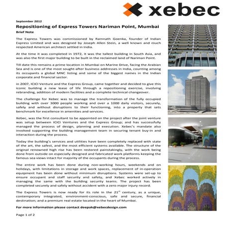Xebec case study, express towers, sep 2012 | PDF