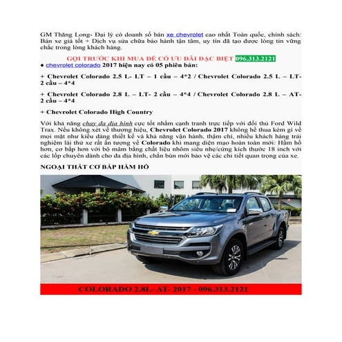 The all Chevrolet Colorado- So sánh đánh giá: Ford WildTrax, Toyota Hilux, Navara | PDF