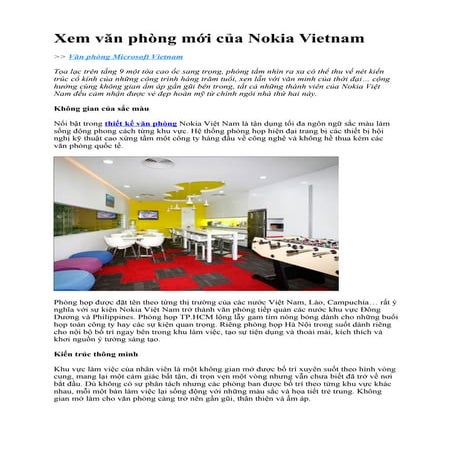 Xem văn phòng mới của nokia vietnam | DOC