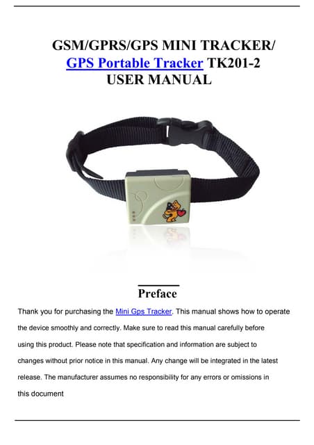 Gps portable tracker user manual | PDF