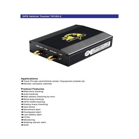 Xe xun gps vehicle tracker tk103-2 | PDF