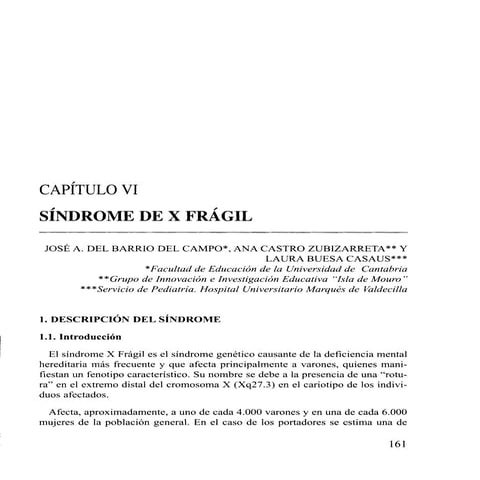 Síndrome de X frágil - Génetica médica | PPTX