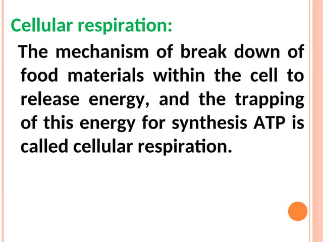 Cellular respiration for High School, Biology | PPTX | Chemistry | Science