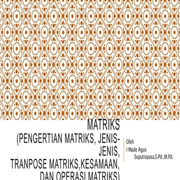 Matriks | PPSX