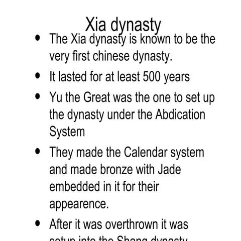Xia dynasty | PPT