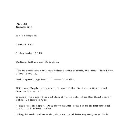 Xie 1Jiawen XieIan ThompsonCMLIT 1316 No.docx