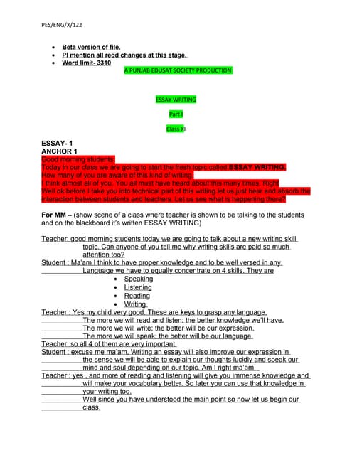 Elements of essay lesson plan | PDF