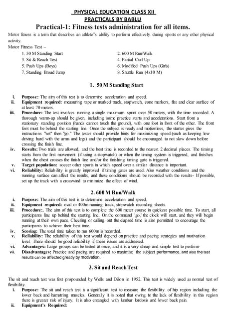 Final dep ed physical fitness test | DOC