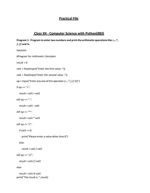 Artificial Intelligence Practical File Du Pdf