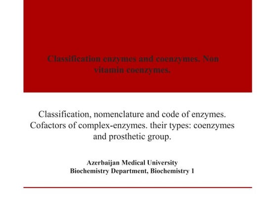 Enzymes definitions, types & classification | PPTX | Chemistry | Science