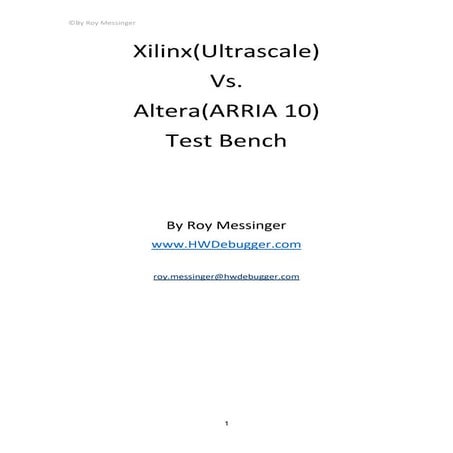Xilinx Vs Intel Altera Fpga Performance Comparison Pdf Computer