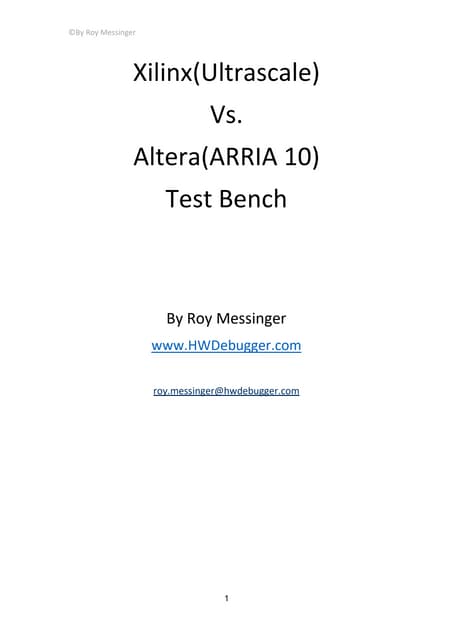 Xilinx Vs Intel Altera Fpga Performance Comparison Pdf Computer