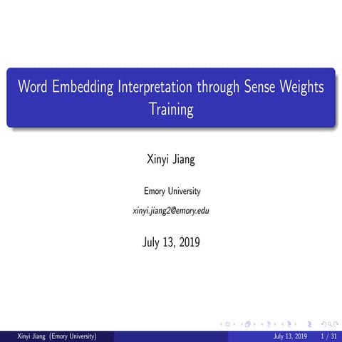 Incremental Sense Weight Training For Contextualized Word Embedding