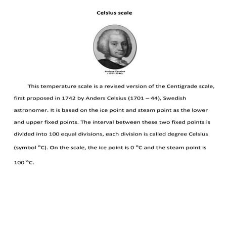 Celsius Fahrenheit Scale | PDF