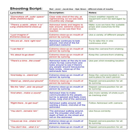 Shooting Script | DOCX