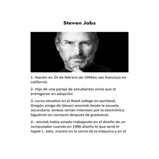 Biografía de steven jobs | PDF