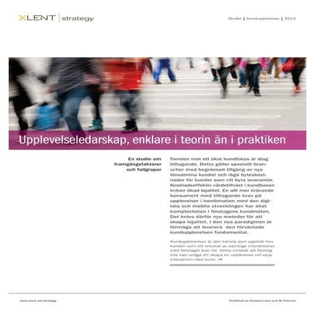 XLENT Strategy kundupplevelsestudie 2013 | PDF