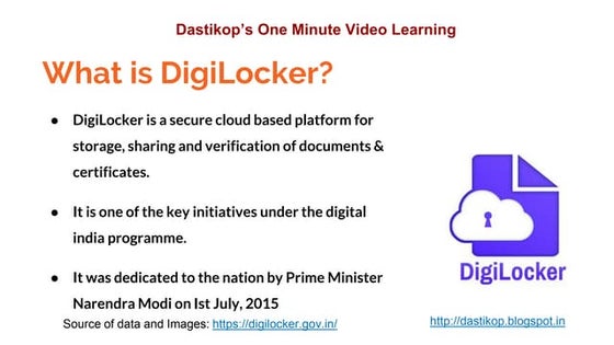 DigiLocker-presentation | PPTX | Technology & Computing