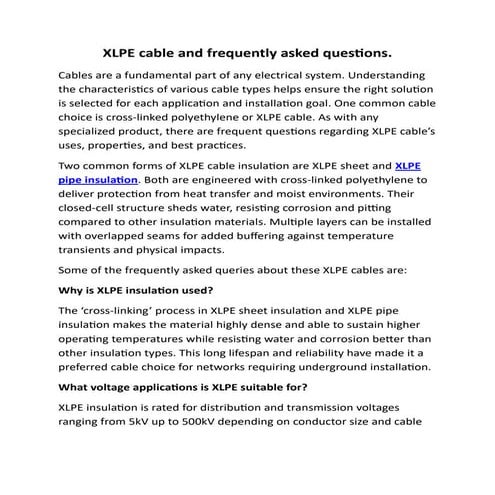 XLPE cable and frequently asked questions.pdf