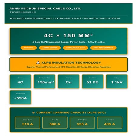 Xlpe Power Cable Specification 4cx150mm Copper 1 1kv Pdf