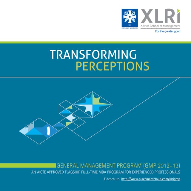 XLRI Jamshedpur Placement Brochure 2013 (General Management Program ...