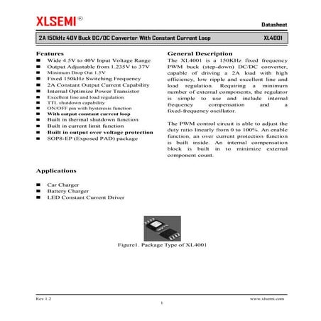 XLSEMI XL4001 datasheet | PDF