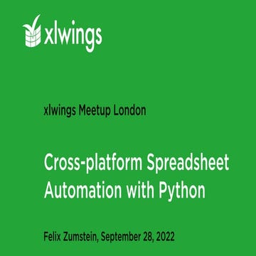 Cross Platform Spreadsheet Automation With Python Ppt