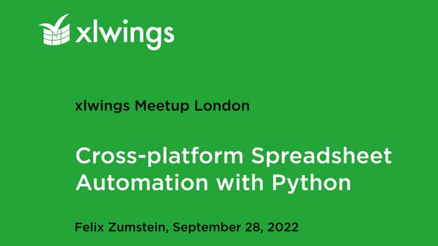 Cross Platform Spreadsheet Automation With Python Ppt