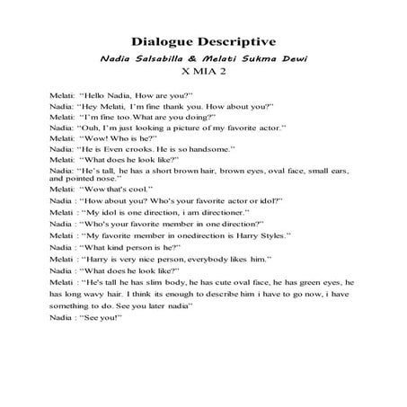 Contoh Dialog Deskriptif | DOCX