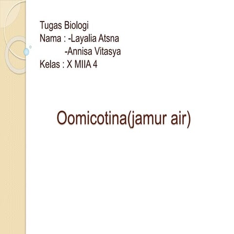 Xmia4 oomicotina(jamur air) | PPTX