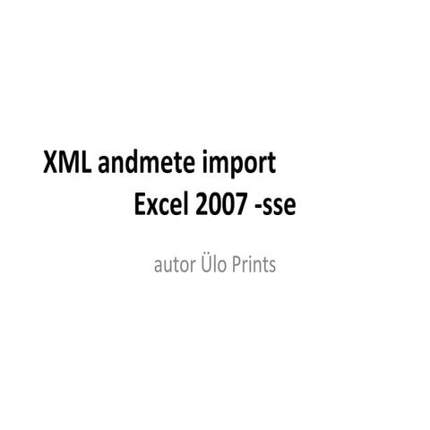 XML andmete import | PPT