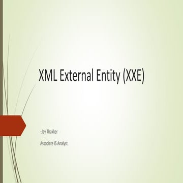 Xml External Entity Xxe Ppt 1800