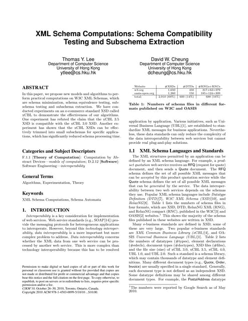 Xml Schema Computations Schema Compatibility Testing And Subschema