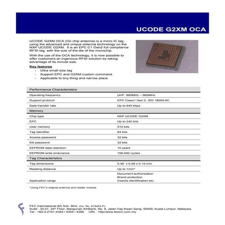 XM OCA Product Specification | PDF | Technology & Computing