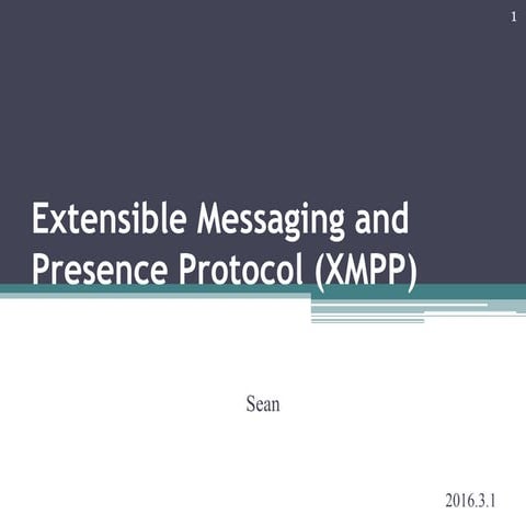 Extensible Messaging and Presence Protocol (XMPP) | PDF