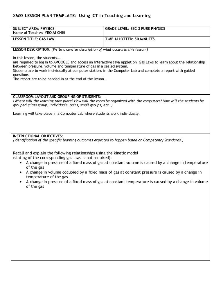 Xmss ict lesson template aichin