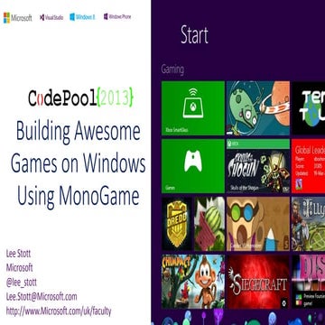 XNA Windows 8 MonoGame | PPT