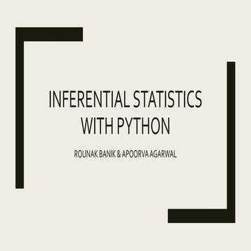 Inferential Statistics with Python: Hypothesis Testing & Sampling | PPT