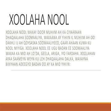 Xoolaha nool ee ladhaqdo marwalaba uun d | PPTX
