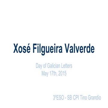 Xose Filgueira Valverde | PPT